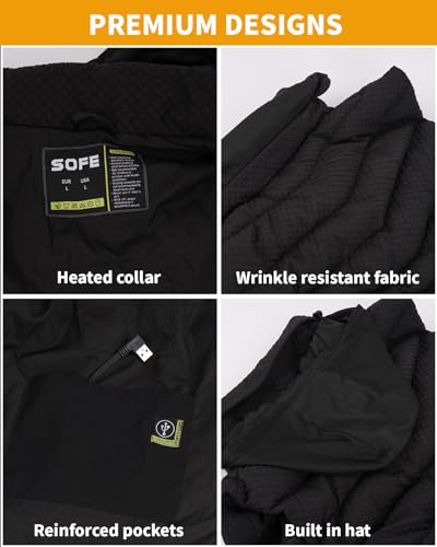 Sofe Lightweight Heated Vest for Men/Women with Battery Pack Rechargeable Electric Heated Apparel Battery Included