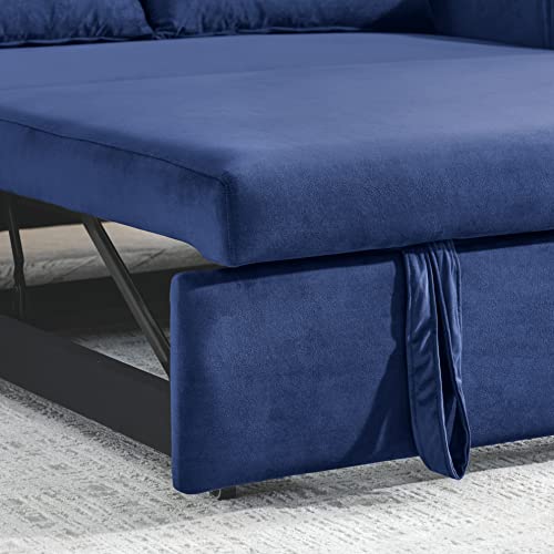 ERYE Blue Velvet 2 Pillows Side Pockets, 55"