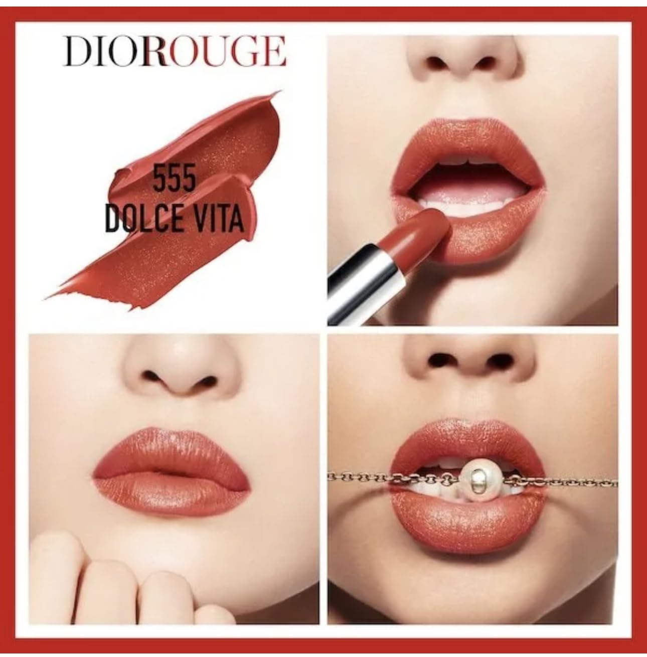 Dior Rouge Mini Couture Colour 555 Dolce Vita - Travel Size Lipstick .04 oz / 1.5g