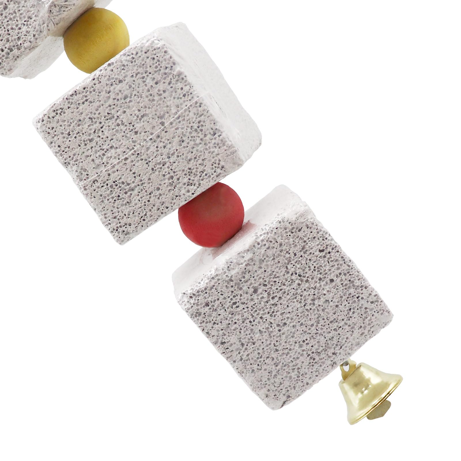 2 Pack Large Bird Chewing Toy, Parrot Beak Grinding Calcium Stone with Bells, Bird Cage Accessories, Cage Toys for Cockatiel Parakeet Parrot Budgies Rat Hamster Chinchilla Rabbit Bunny African Grey