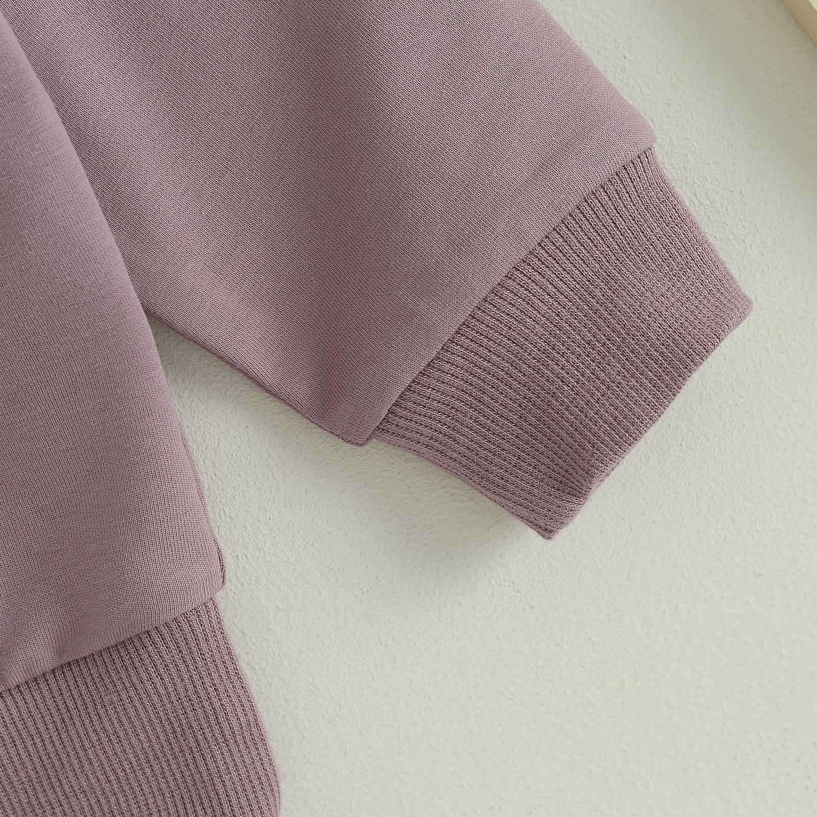 MAYUMMPY Baby Boys Girl Solid Outfit Long Sleeve Crewneck Oversized Sweatshirt Sweatpants Pants Set Fall Winter Clothes (Purple, 18-24 Months)