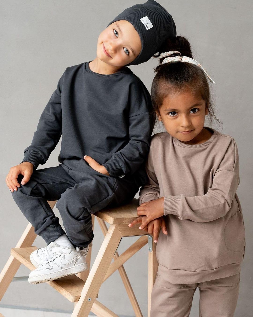 MAYUMMPY Baby Boys Girl Solid Outfit Long Sleeve Crewneck Oversized Sweatshirt Sweatpants Pants Set Fall Winter Clothes (Purple, 18-24 Months)