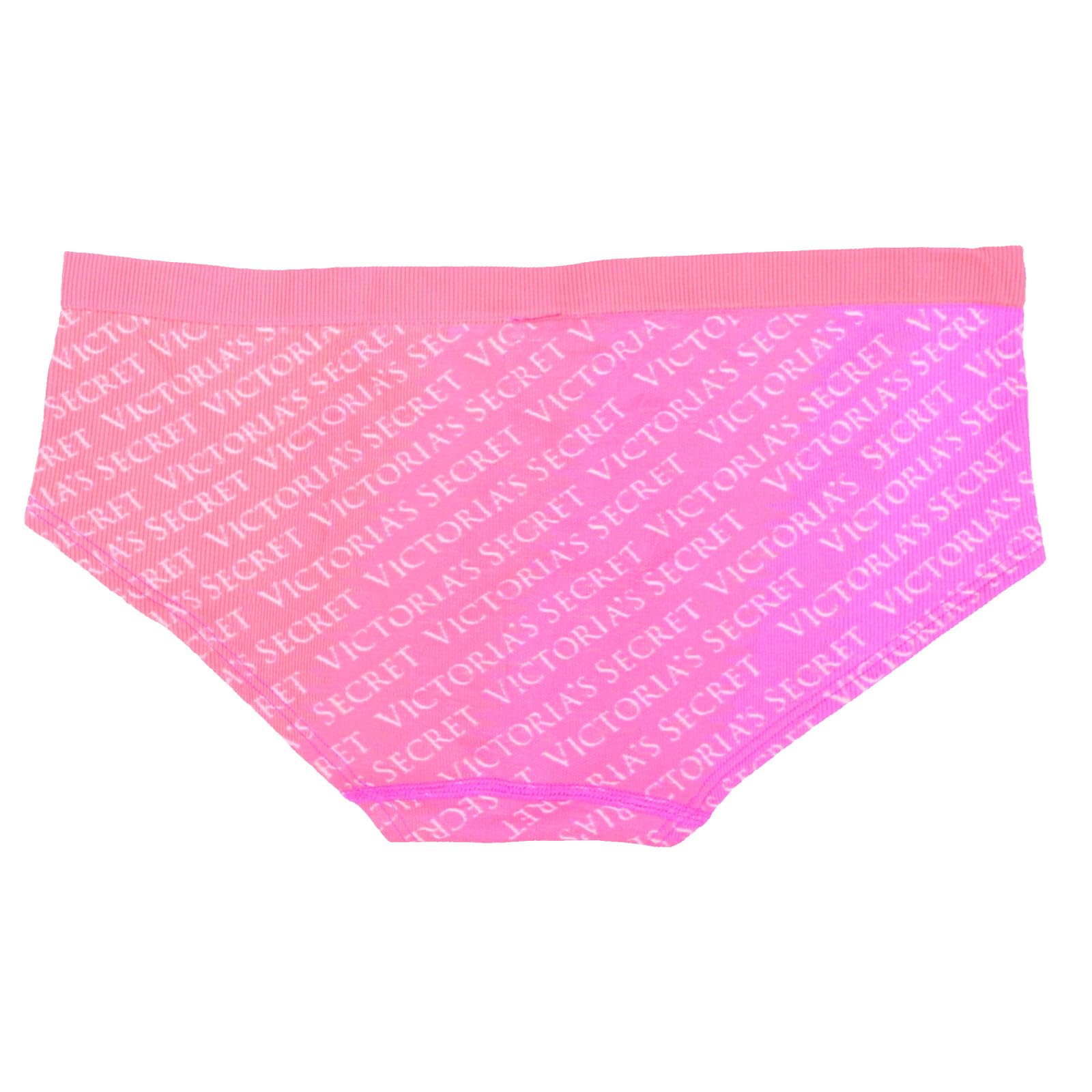 Victoria's Secret Panties Ribbed Waist Hiphugger (Bright Pink Ombre, XL)
