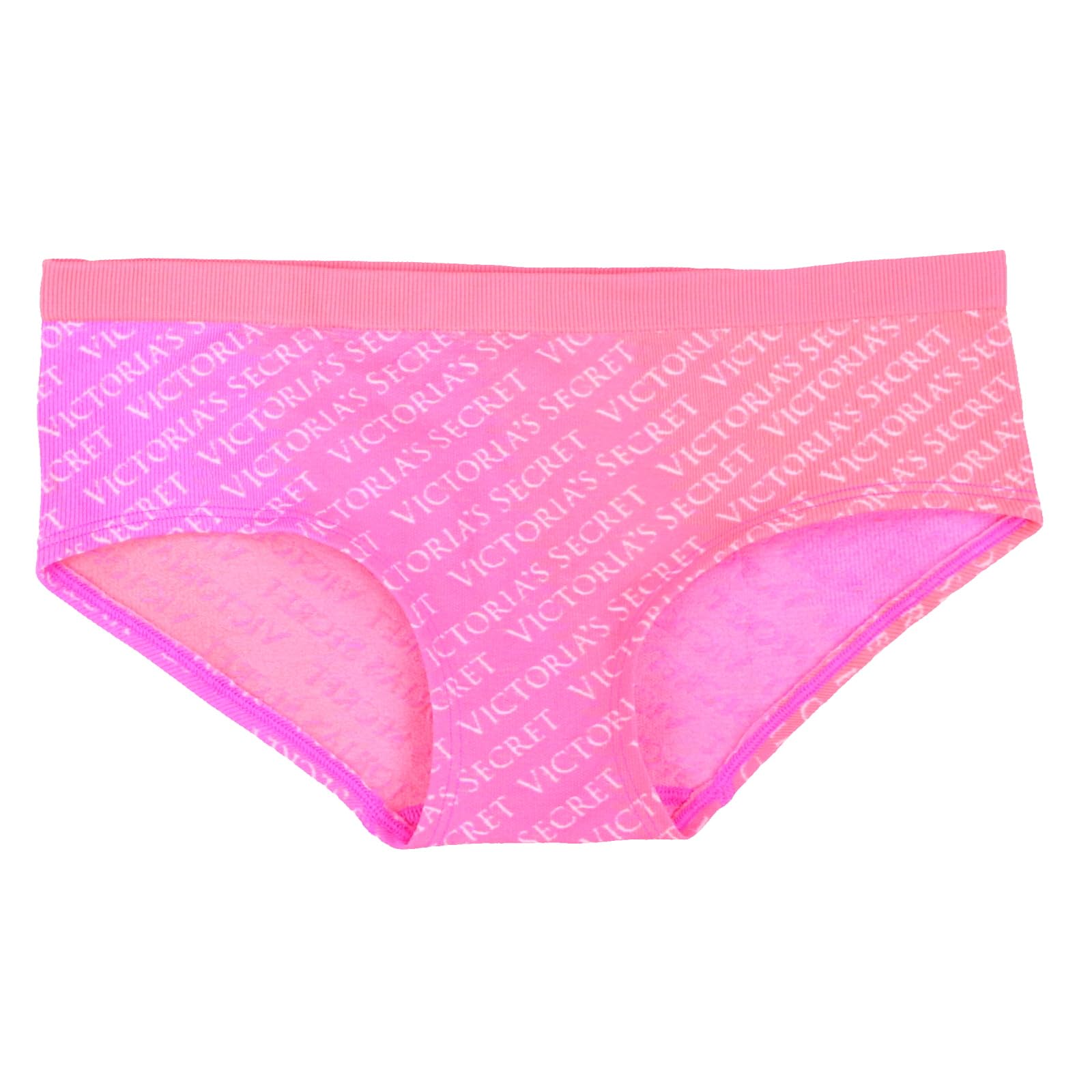 Victoria's Secret Panties Ribbed Waist Hiphugger (Bright Pink Ombre, XL)