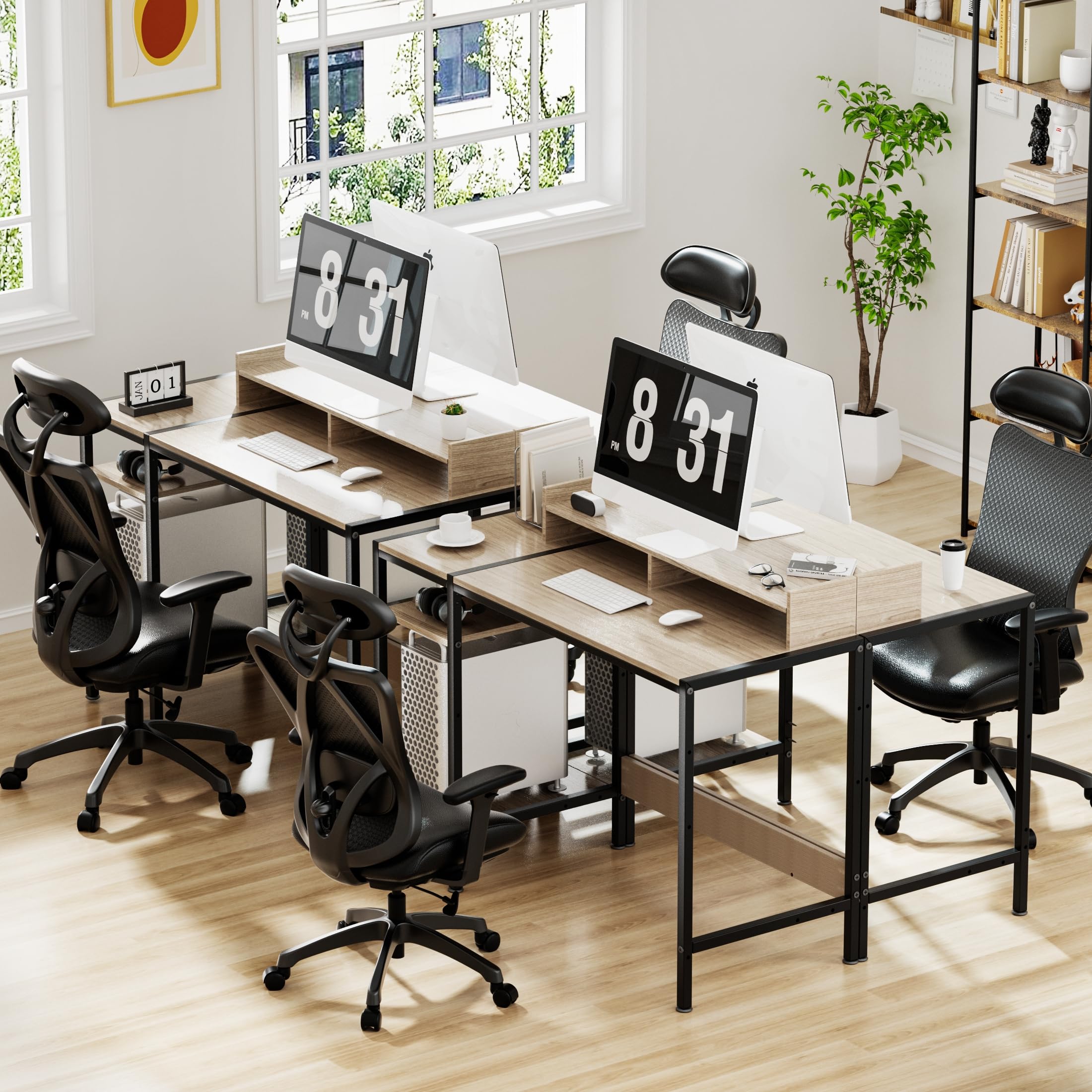 Computer Desk - 47β Gaming Desk, Home Office Desk with Storage, Small Table with Monitor Stand, Adjustable Storage Space, Modern Design Corner Table