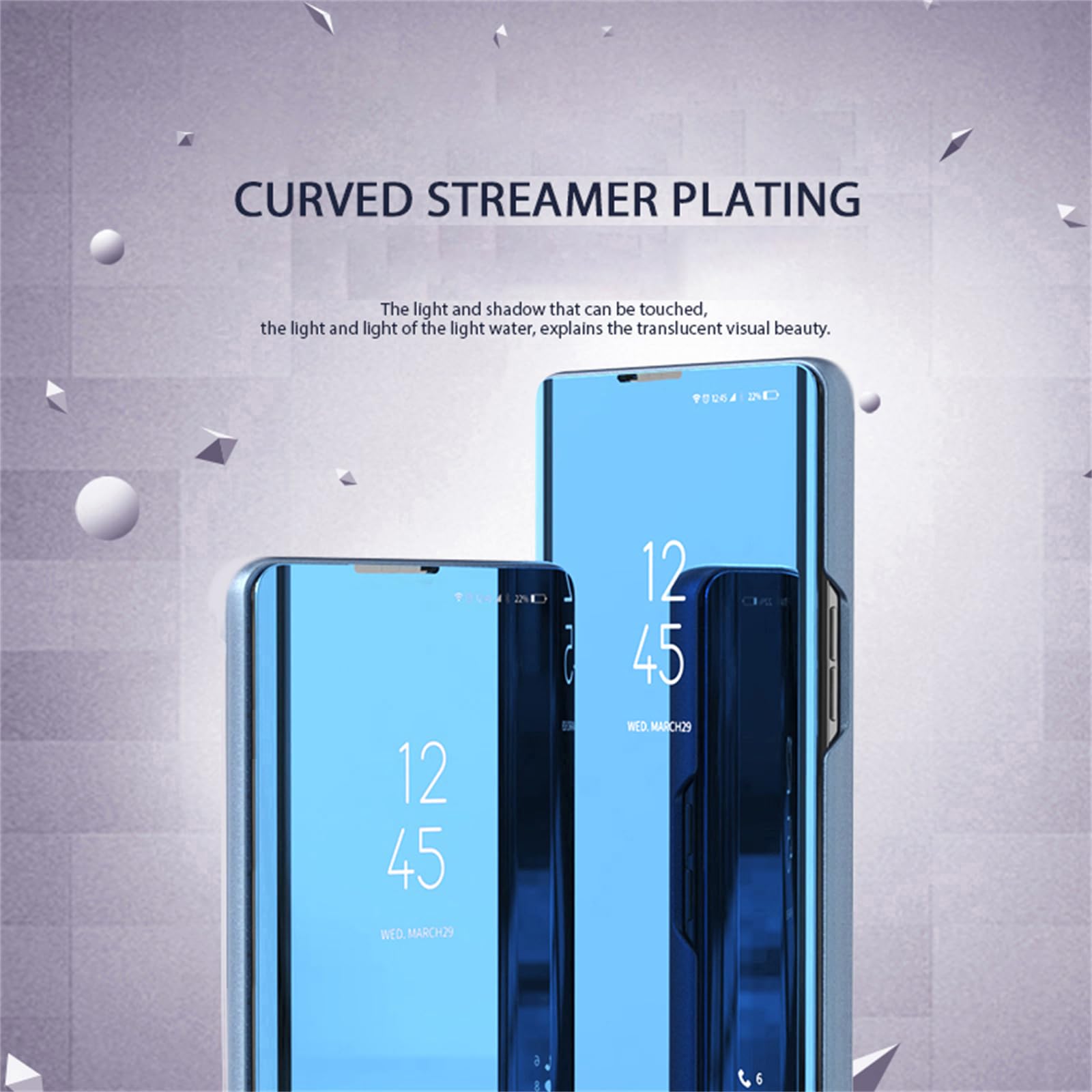Ephoou Compatible with Xiaomi Redmi Note 12 5G Flip Case for Women, Luxury Clear Vanity Mirror Slim Shockproof 360° Full Body Protective Case for Xiaomi Redmi Note 12 5G/ Poco X5. JM-Black