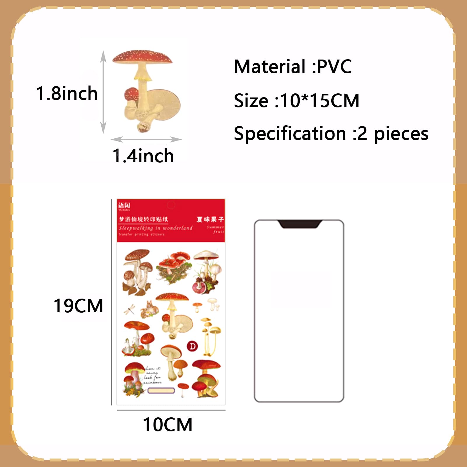 Rub on Transfers for Crafts, 16Sheets Mushroom Rub on Transfer Stickers Rub on Stickers Transfer Stickers Rub on Transfer Rub on Transfer Paper Rub on Decals Transfers for Crafts for Scrapbook DIY
