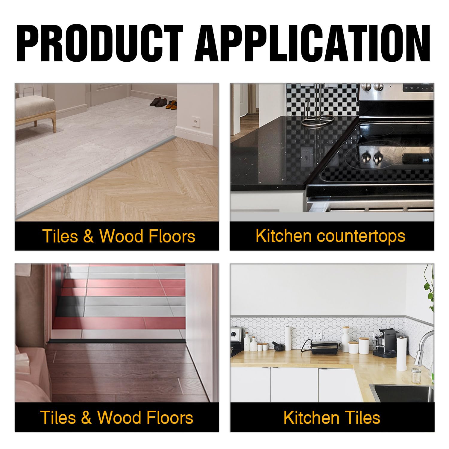 Bnell Floor Transition Strip Self Adhesive Vinyl Laminate Floor Cover Strip 3" Floor Flat Divider Strip for Joining Floor Gaps and Doorway Transitions (10Ft, 7.6cm, Yellow Oak)