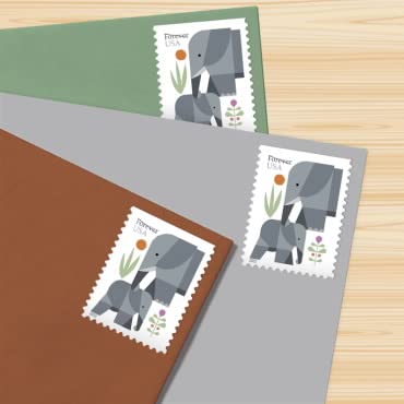 Cartoon Elephant Design Booklet of 20 Forever Stamps