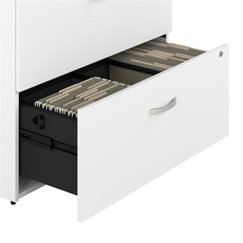 Bush Business Furniture Office in an Hour 2 Drawer Lateral File Cabinet | Locking Storage for Letter, Legal, and A4-size Documents, Pure White