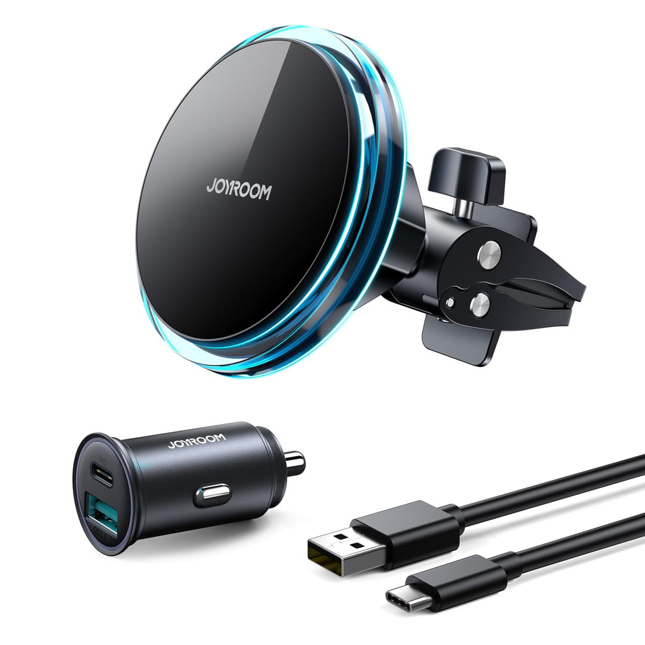 JOYROOM for Car Mount Charger, 15W Wireless Charger for Car Magnetic Phone Holder Mount,[Powerful Magnets] for Car Charger, Phone Mount Holder for Car Vent Charger Fits iPhone 14/13/12 (JR-ZS291CC)