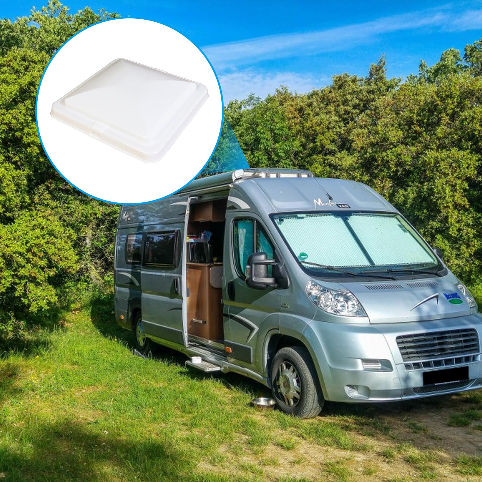 Jack Boss 2 Pack Set Roof Vent Cover, 14 Inch Replacement Vent Lid for Inside RV Trailer Camper Motorhome, White