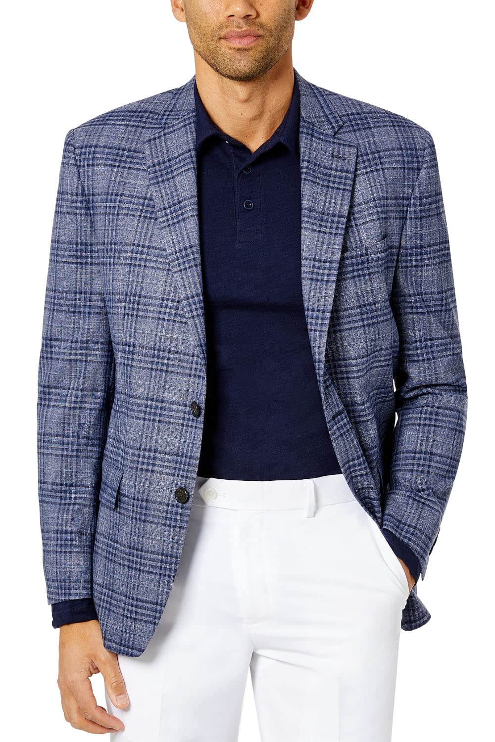 Lauren Ralph Lauren Mens Classic Fit UltraFlex Plaid Sport Coat 38 Regular Blue