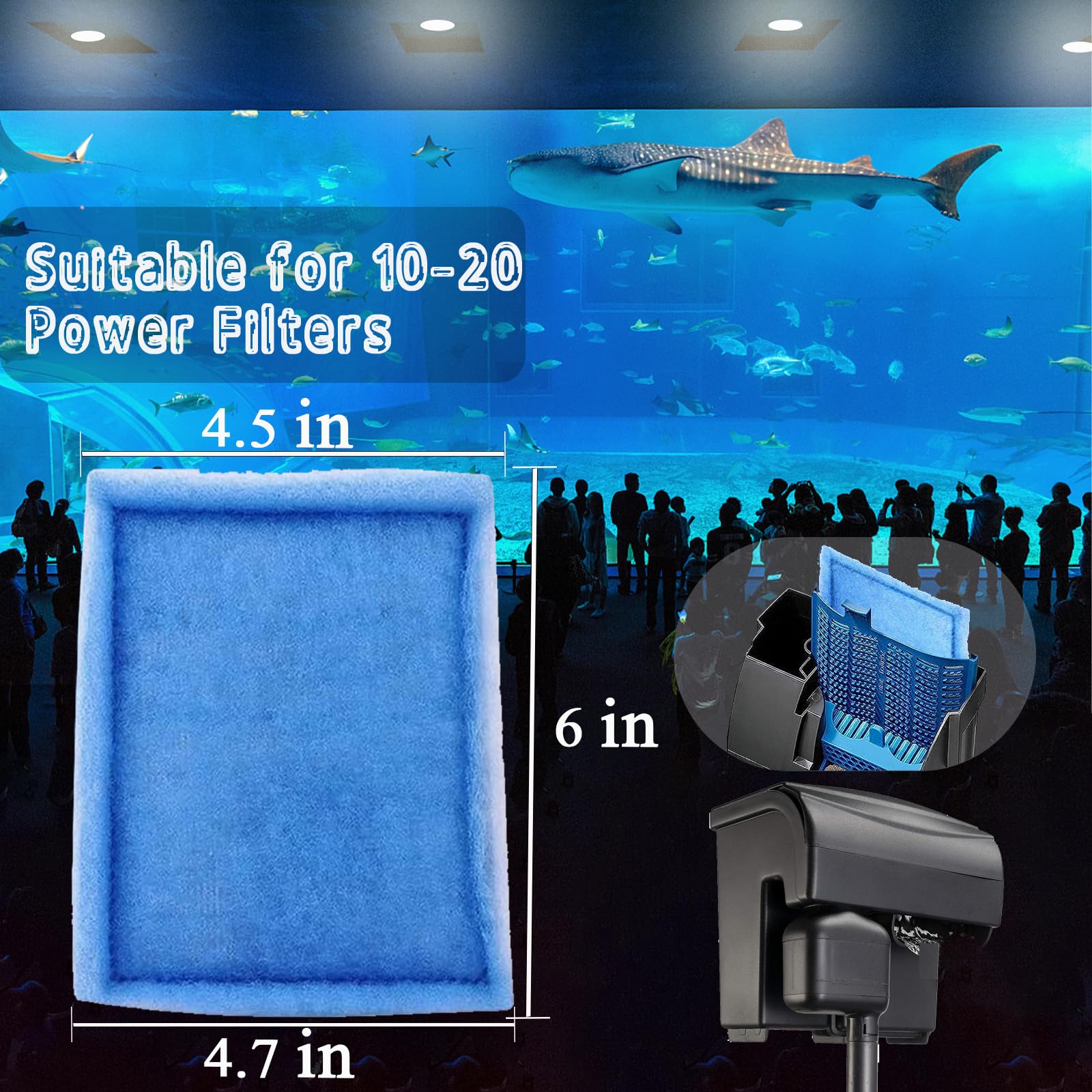 Nlcoek 10-20 Gallon Aquarium Filters for Aqua-Tech 10-20 Gallon Power Filters for EZ-Change #2 Fish Tank Filters Replacement Aquarium Filter Cartridge (3 Pcs)