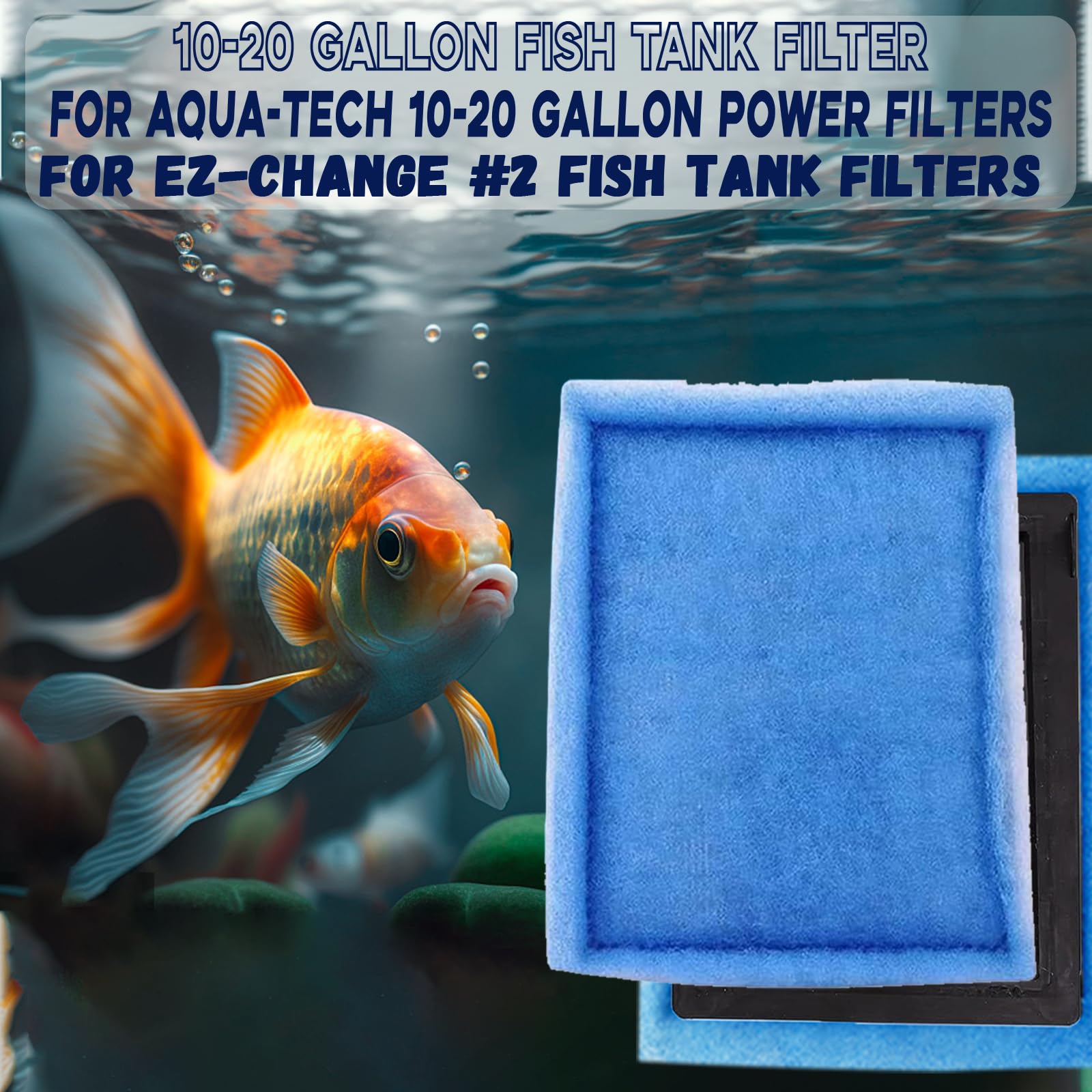 Nlcoek 10-20 Gallon Aquarium Filters for Aqua-Tech 10-20 Gallon Power Filters for EZ-Change #2 Fish Tank Filters Replacement Aquarium Filter Cartridge (9 Pcs)