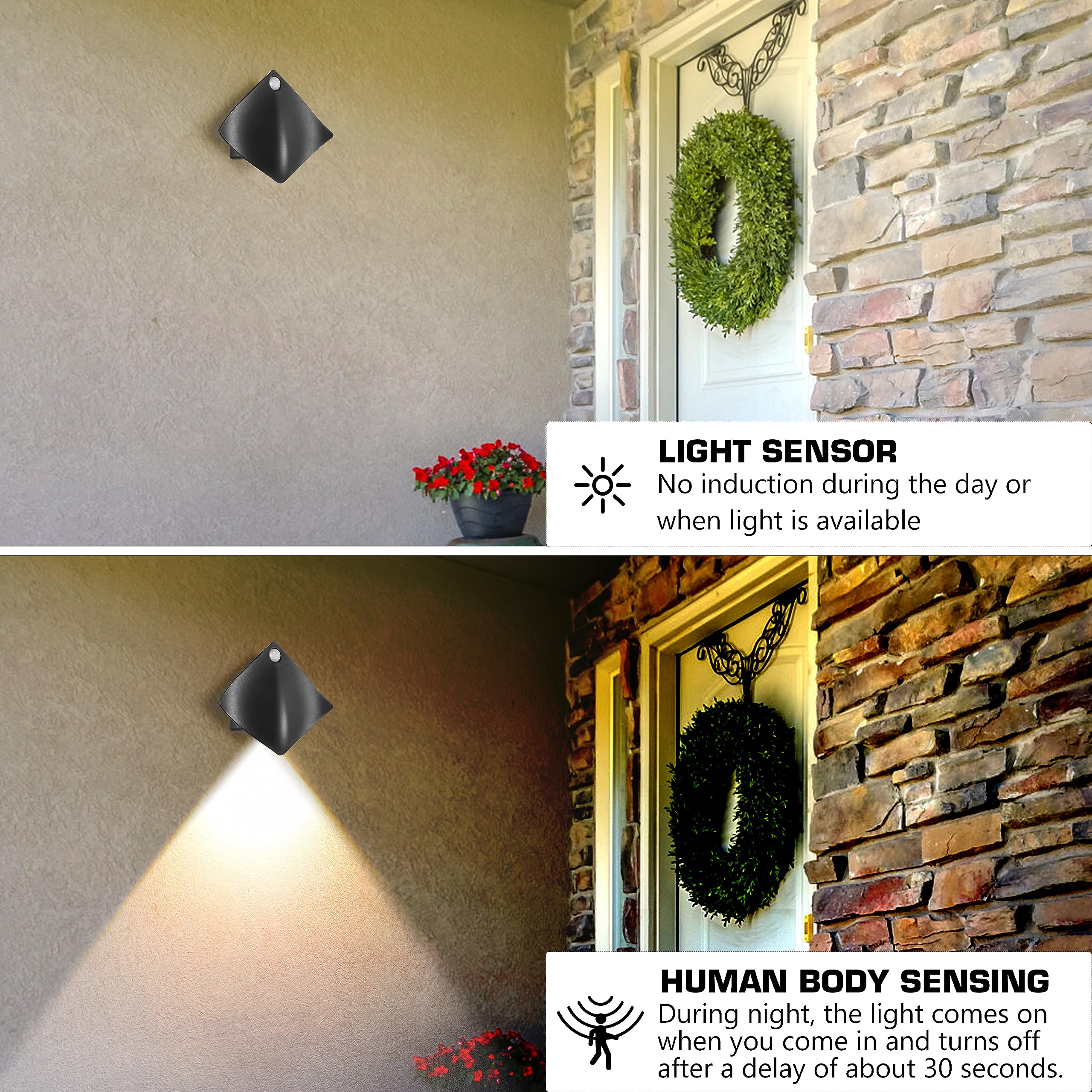 XCOFZOB Sensor Wall Sconces Set of 2, Magnetic LED Wall Lights with Motion Detection, Wireless Wall Lamp with Rechargeable Battery Operated USB Port, Night Light for Kids Closet Hallway Stairway Porch
