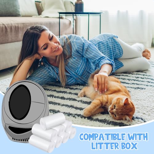 Yeaqee 200 Pcs Waste Drawer Liners Compatible with Litter-Robot Models, 9-11 Gallons Liner Bags Replacement Liner Bags Cat Litter Bags Compatible with Litter-Robot 3 and 4 for Cat Odors