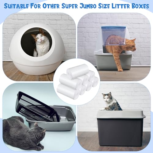 Yeaqee 200 Pcs Waste Drawer Liners Compatible with Litter-Robot Models, 9-11 Gallons Liner Bags Replacement Liner Bags Cat Litter Bags Compatible with Litter-Robot 3 and 4 for Cat Odors