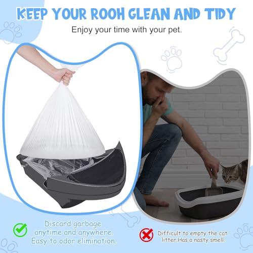 Yeaqee 200 Pcs Waste Drawer Liners Compatible with Litter-Robot Models, 9-11 Gallons Liner Bags Replacement Liner Bags Cat Litter Bags Compatible with Litter-Robot 3 and 4 for Cat Odors