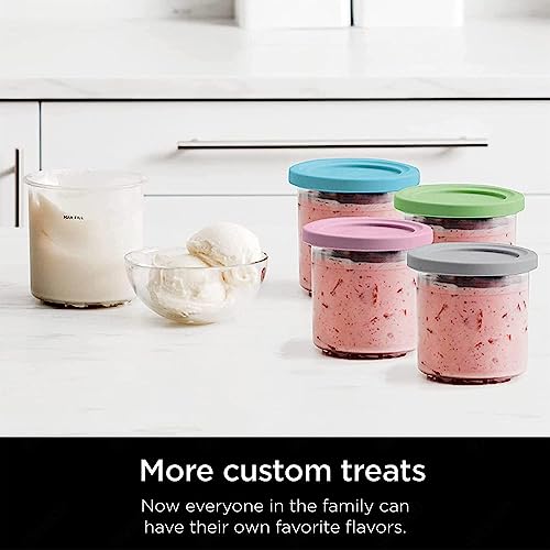 VRINO 2/4/6PCS Creami Pints, for Ninja Pints,16 OZ Ice Cream Containers with Lids Dishwasher Safe,Leak Proof Compatible NC301 NC300 NC299AMZ Series Ice Cream Maker,Green-2PCS