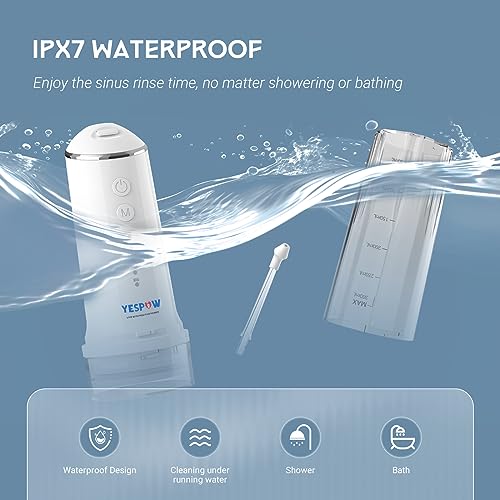 Nasal Irrigation System - ππππππ Electric Neti Pot Nose Cleaner - Sinus Rinse Machine with π ππ¨πππ¬ for Nose Wash - Nasal Irrigator with ππ Packets Saline for Sinus Flush and Relief