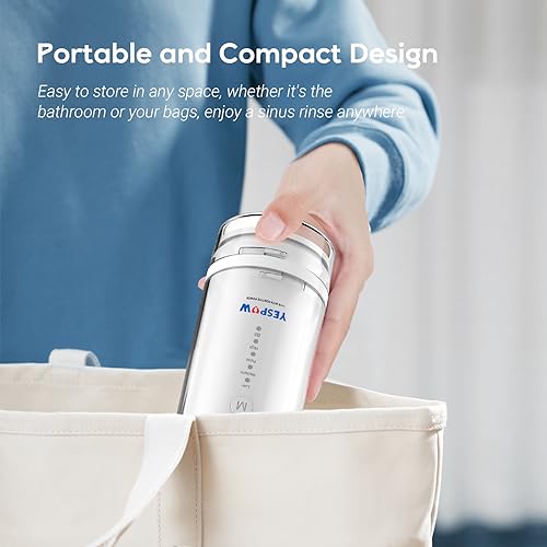 Nasal Irrigation System - ππππππ Electric Neti Pot Nose Cleaner - Sinus Rinse Machine with π ππ¨πππ¬ for Nose Wash - Nasal Irrigator with ππ Packets Saline for Sinus Flush and Relief