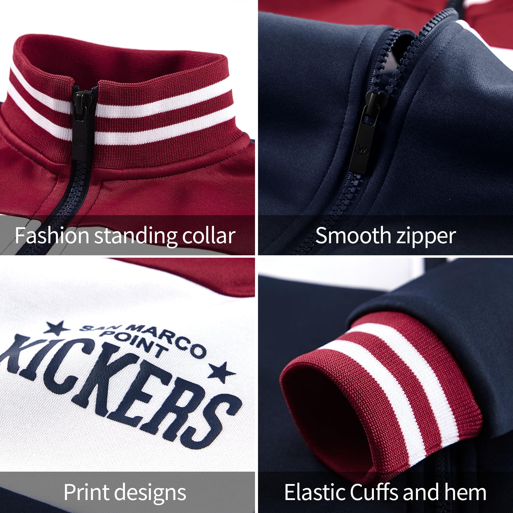 BASICDOT Boys Tracksuit Zip Up Sweat Jacket & Sweatpants Clothing Set 2 Piece Outfits Jogging Set JW-112-7-8T
