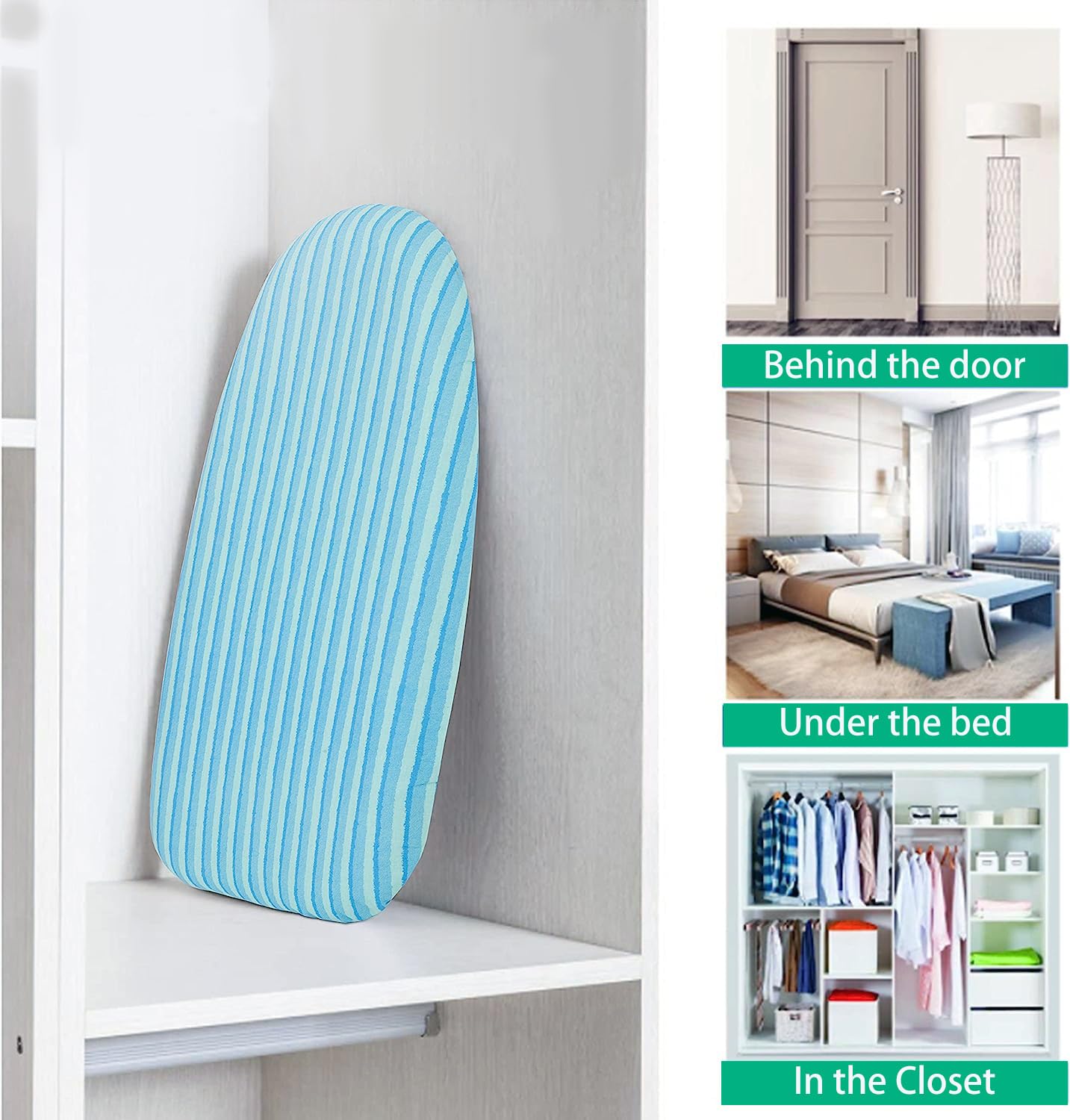 STORAGEIDEAS 24x14in Tabletop Small Ironing Board with Foldable Legs, Portable Iron Board with Extra Wide Countertop, Mini Ironing Board for Sewing, Craft Room, Dorm, Small Spaces, RV, Travel, Blue