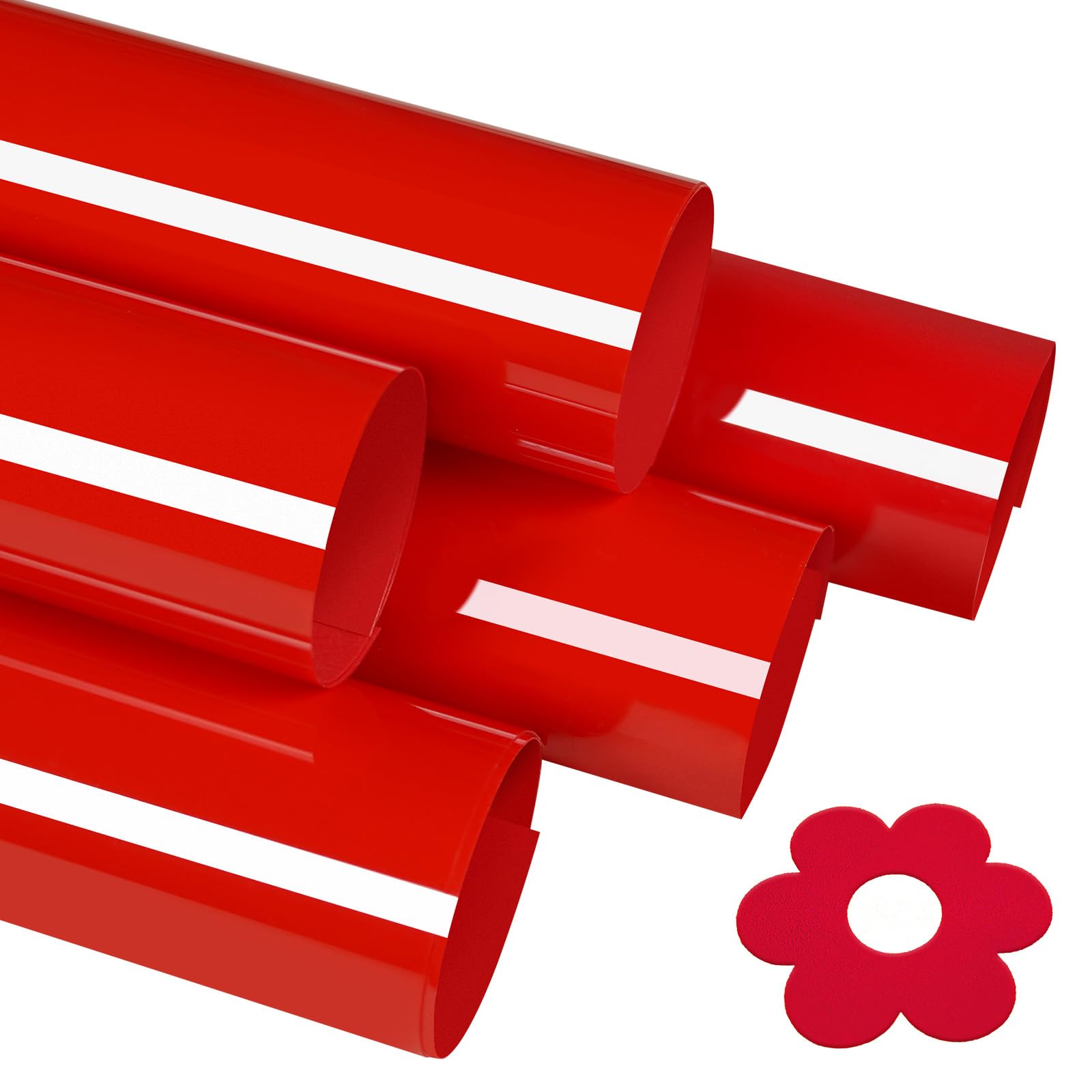 HTVRONT 3D Puff Vinyl Heat Transfer, 5Pcs 3D Puff Vinyl Sheets for T Shirts, Red Puff Heat Transfer Vinyl for Cricut & Cameo - Easy to Cut & Weed & Transfer (12 * 10in)