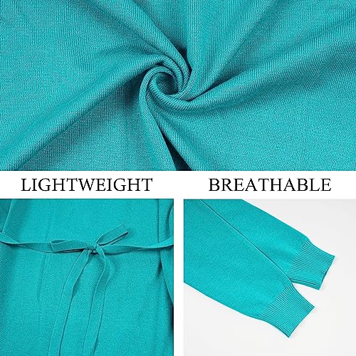 Satuun Women's Casual Open Front Lightweight Cardigan Long Sleeve Breathable Soft Drape Duster Indigo Blue