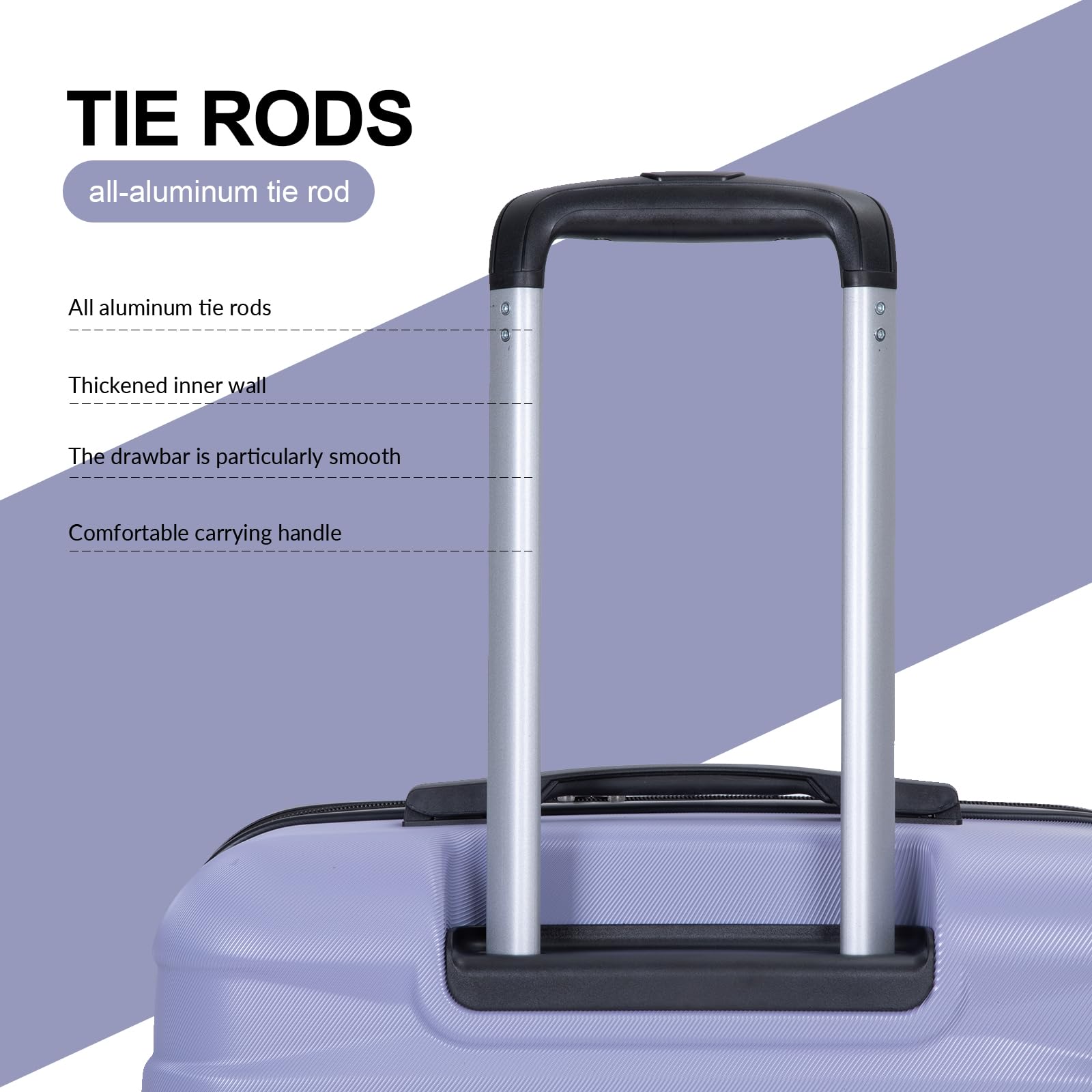 Travelhouse 3 Piece Hardshell Suitcase Set: Lightweight Spinner Luggage - TSA-Approved Carry-Ons for Stress-Free Travel (Light Purple)