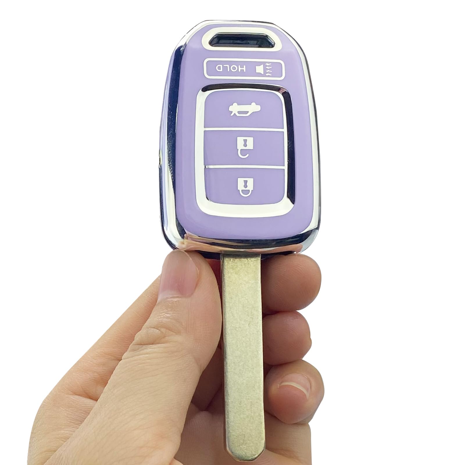 ShuDay Key Fob Cover Case Compatible with Honda Accord Civic Fit CR-V HR-V Crosstour Accessories (Purple)