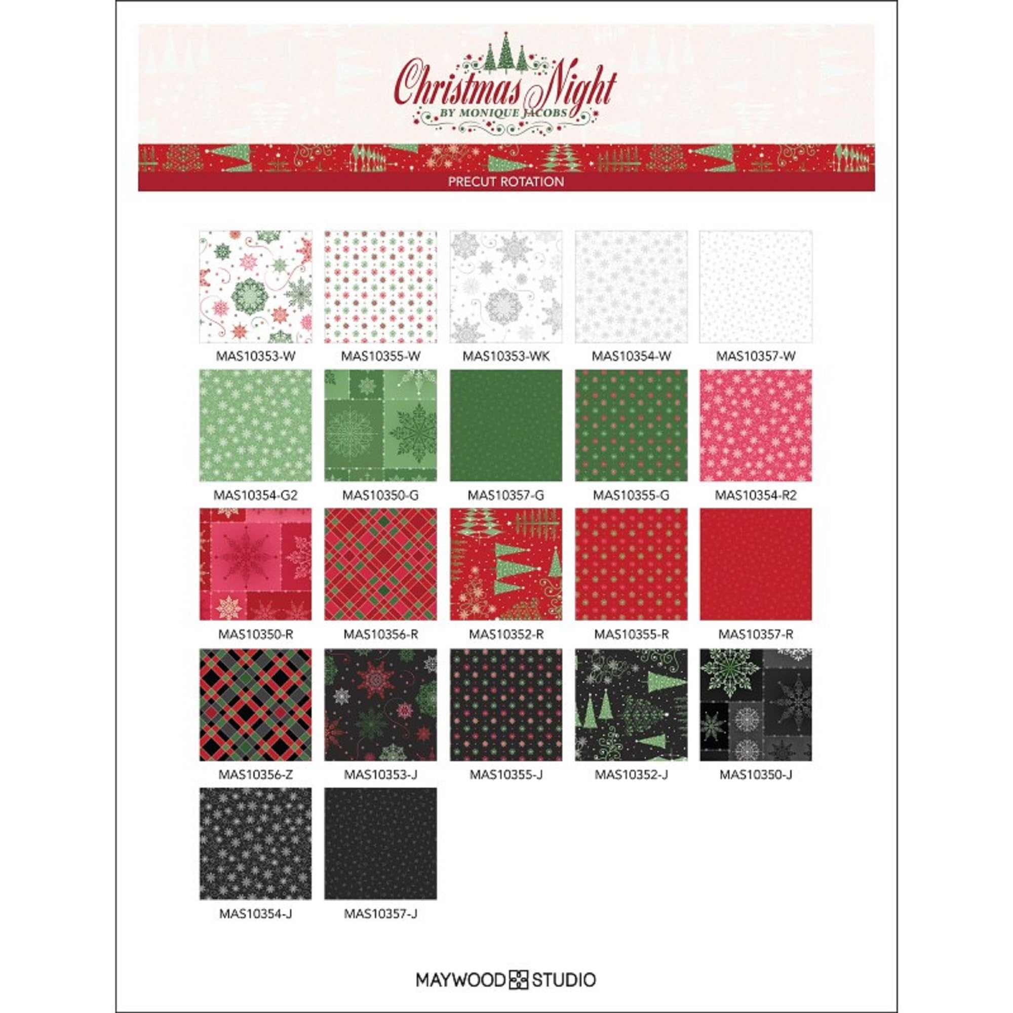 Maywood Studio Christmas Night 2.5" Strips - 40 pcs