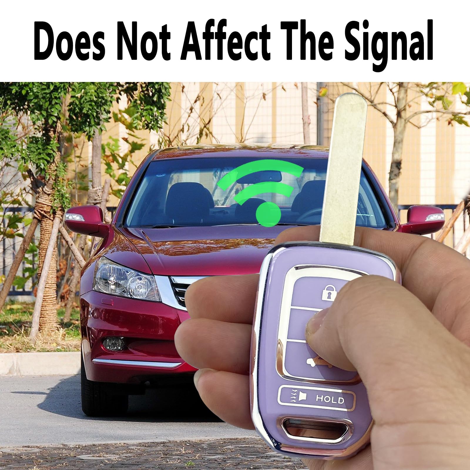 ShuDay Key Fob Cover Case Compatible with Honda Accord Civic Fit CR-V HR-V Crosstour Accessories (Purple)