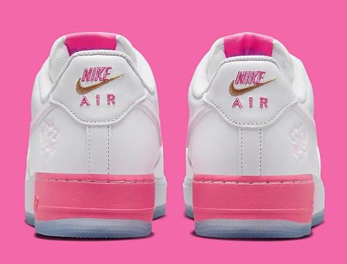Nike Men's Air Force 1 07 PRM White/Lotus Pink-Yellow Gold (FD0778 100) - 11