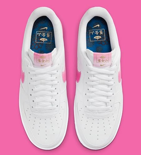 Nike Men's Air Force 1 07 PRM White/Lotus Pink-Yellow Gold (FD0778 100) - 11