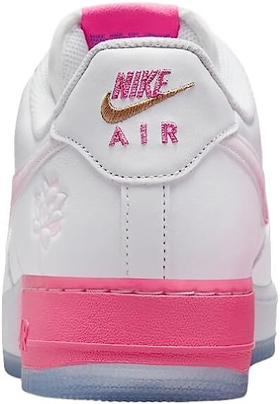 Nike Men's Air Force 1 07 PRM White/Lotus Pink-Yellow Gold (FD0778 100) - 10.5