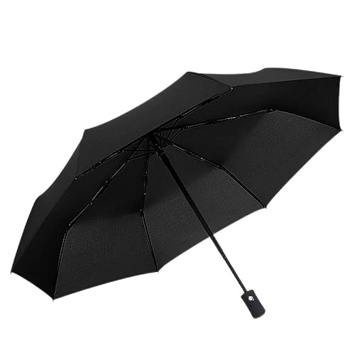 Edidie Travel Umbrella Windproof Auto Open & Close Collapsible Folding Small Compact Backpack Car travel Essentials Purse Umbrellas for Rain (8 Bone Black)