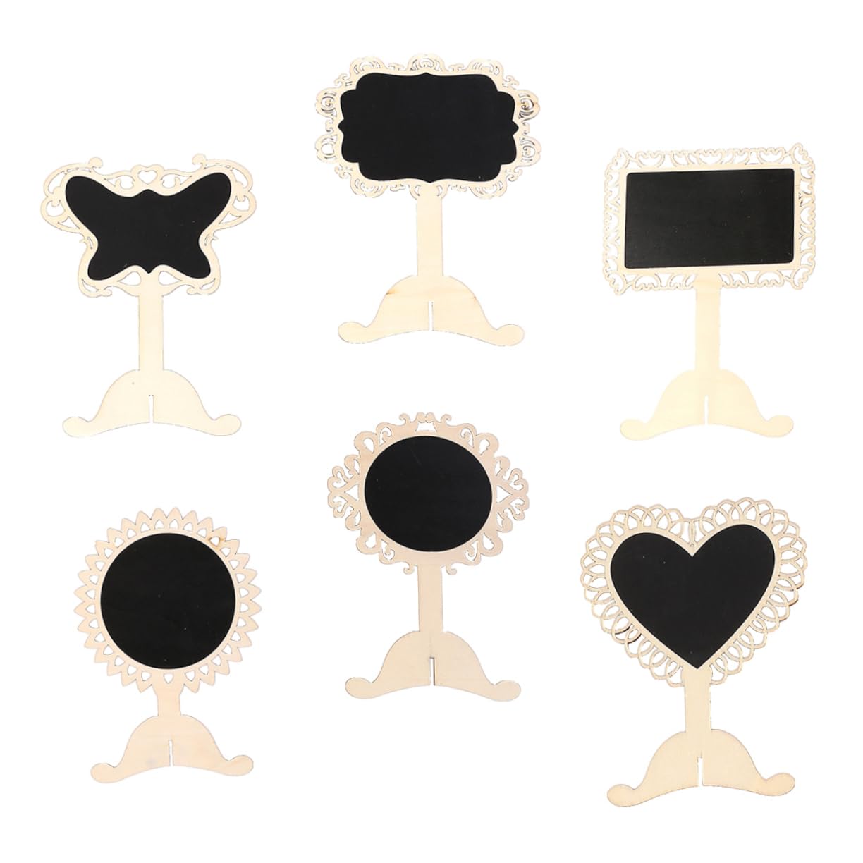 WIAMEE 6pcs Mini Blackboard Table Easel for Kids Chalkboard Buffet Sign Blank Chalkboard Sign Wood Tags Mini Easel Stand Mini Chalkboard Kids Blackboard Creative Chalkboard Store Ad Board