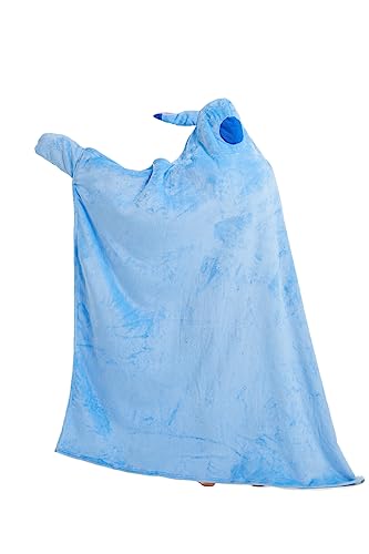 OGU' DEAL Stitch Wearable Throw Blanket Flannel Oversized Sharp Anime Cosplay Hooded Cloak Shawl Wrap Nap Quilt