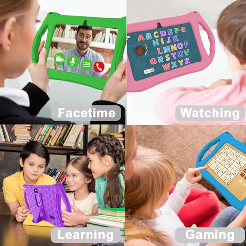 RliyOliy Kids Tablet, 7 inch Android 12 Tablet for Kids, 3GB RAM 32GB ROM Toddler Tablet with Bluetooth, WiFi, GMS, Parental Control, Dual Camera, Educational, Games(Pink)