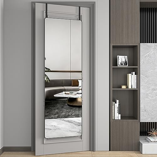 LVZORY Wall Mounted Full Length Mirror, 39"x12" Over The Door, Body Mirror for Bedroom (Black)
