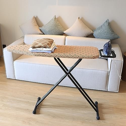 caius Ironing Board Full Size, Extra Wide Ironing Area, Foldable Iron Board with Extra Thick Padded Cover, Large Heavy Duty Ironing Board, Stable Structure, Adjustable Height, Easy to Fold (47x16)