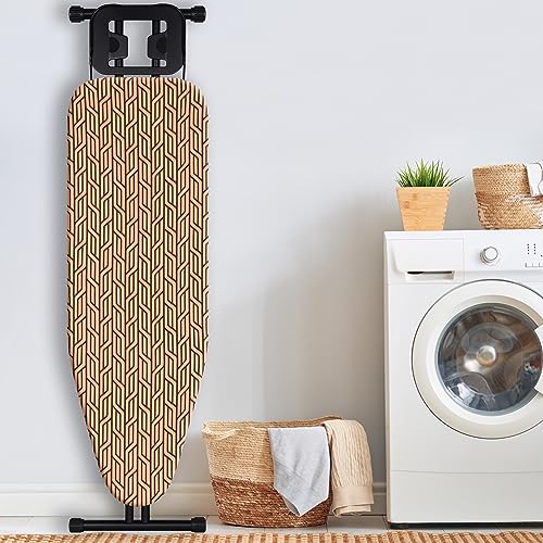 caius Ironing Board Full Size, Extra Wide Ironing Area, Foldable Iron Board with Extra Thick Padded Cover, Large Heavy Duty Ironing Board, Stable Structure, Adjustable Height, Easy to Fold (47x16)