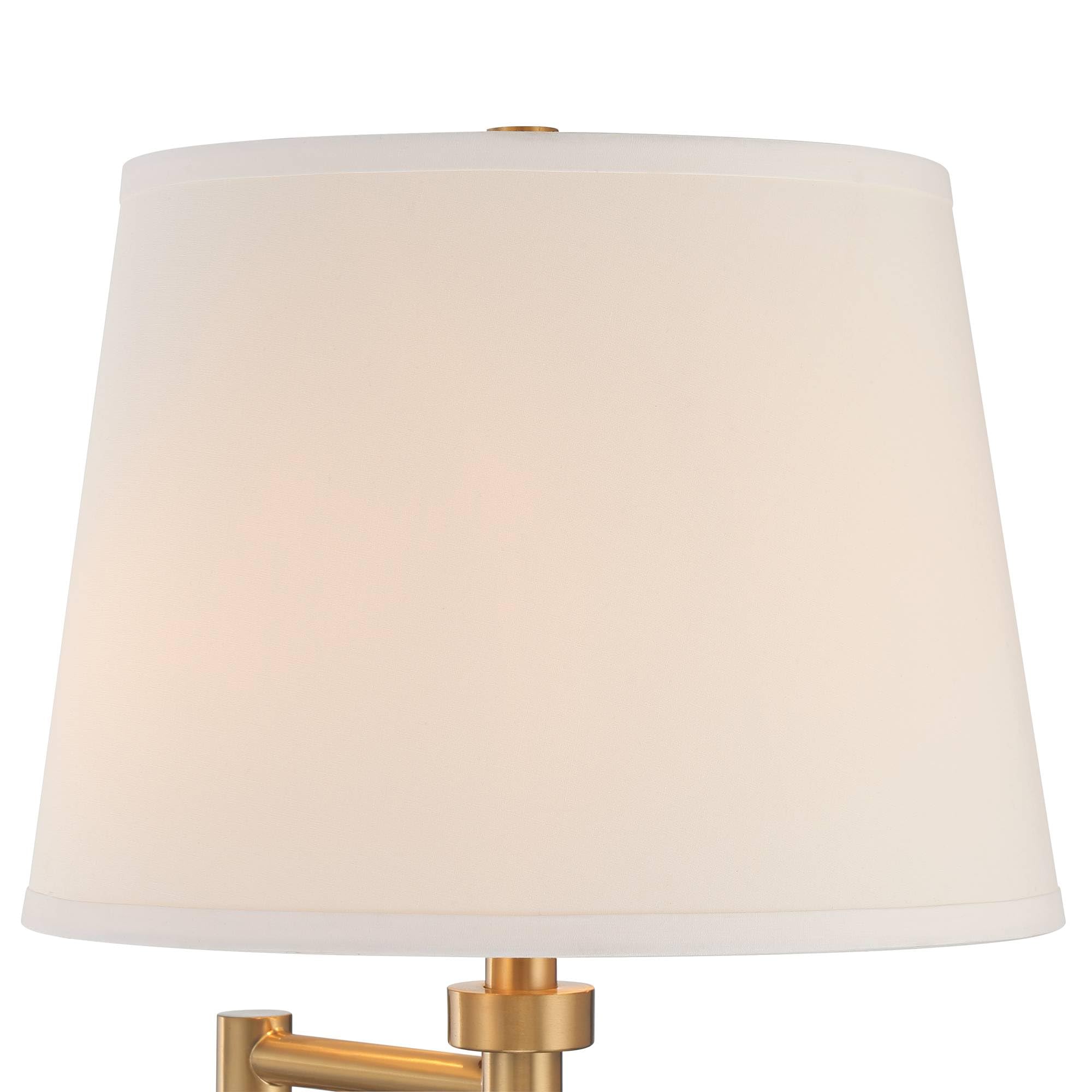 Possini Euro Design Camber Workstation Warm Gold Swing Arm Desk Lamp with Outlet and USB Port