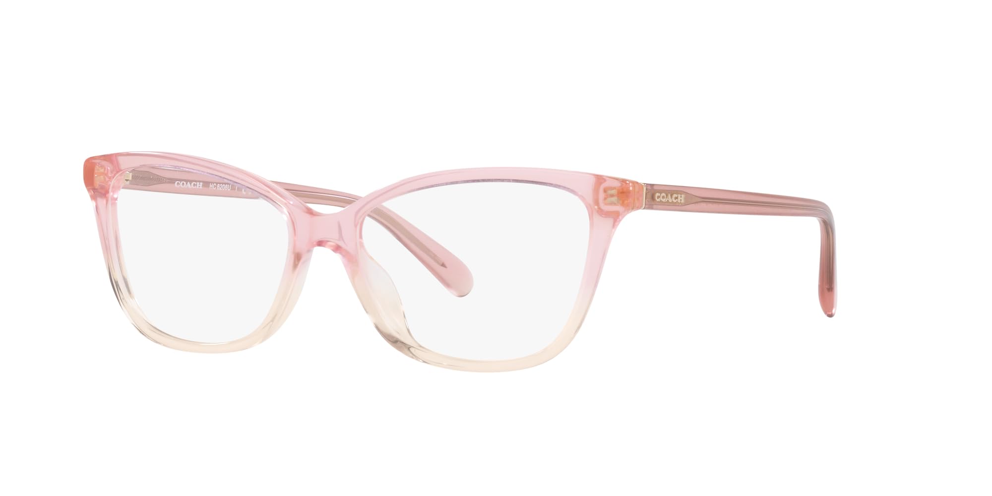 Coach HC6206U Universal Fit Prescription Eyewear Frames, Transparent Pink Gradient/Demo Lens, 52 mm