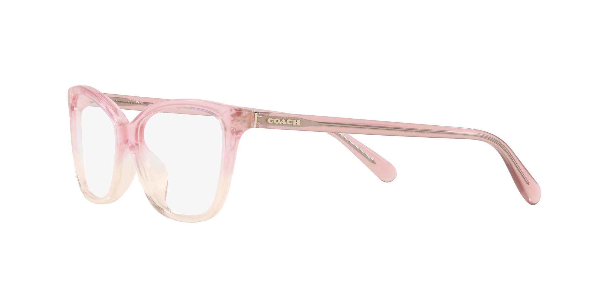 Coach HC6206U Universal Fit Prescription Eyewear Frames, Transparent Pink Gradient/Demo Lens, 52 mm