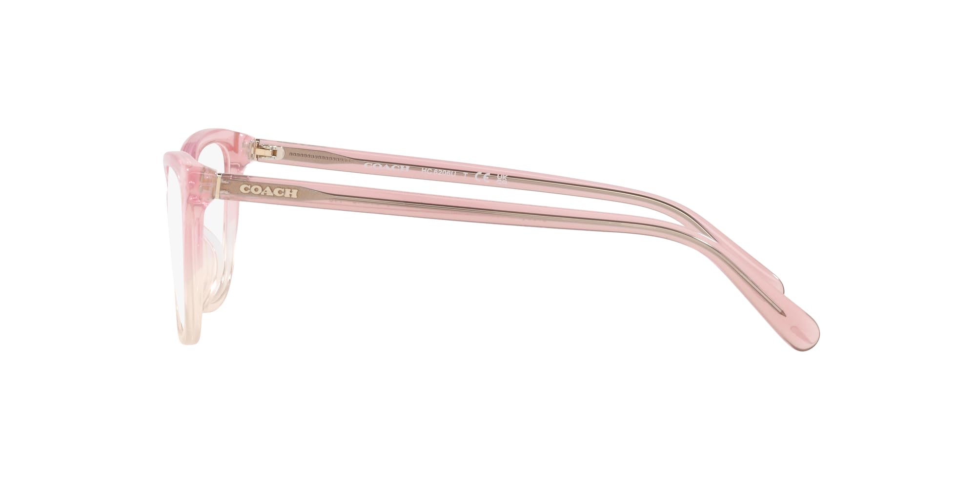 Coach HC6206U Universal Fit Prescription Eyewear Frames, Transparent Pink Gradient/Demo Lens, 52 mm