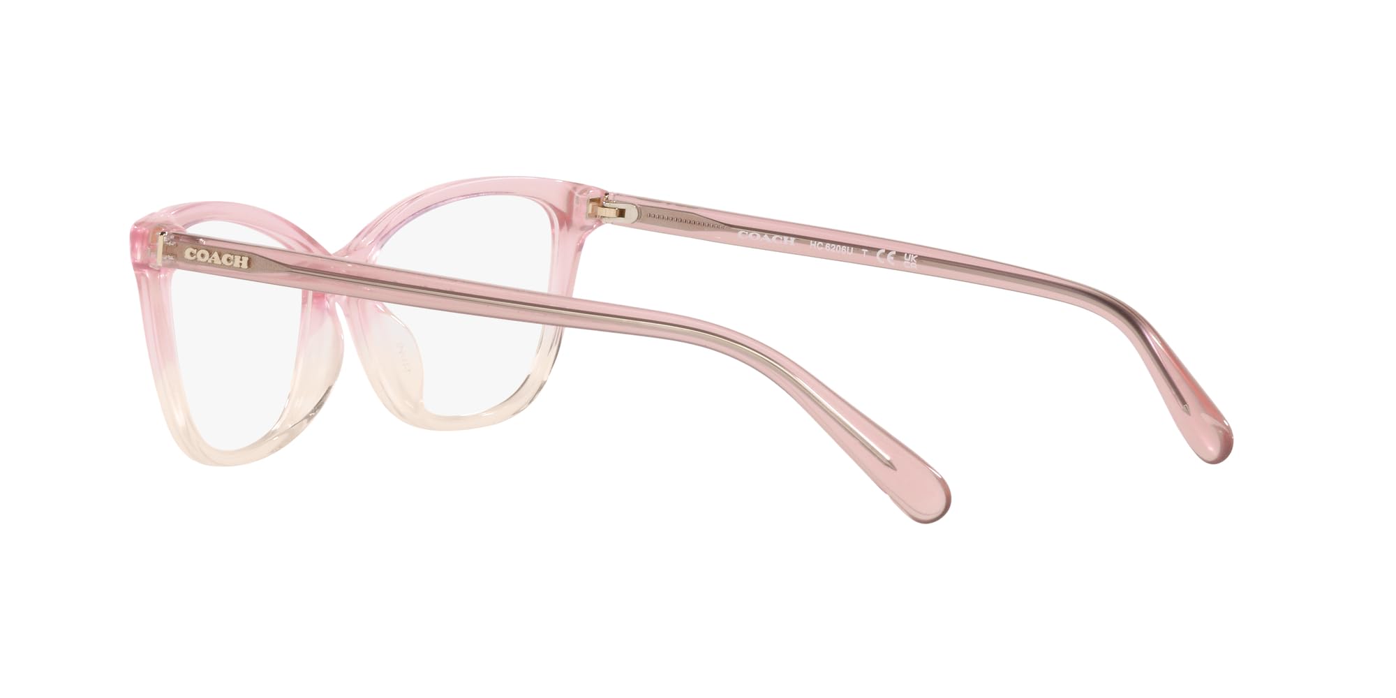 Coach HC6206U Universal Fit Prescription Eyewear Frames, Transparent Pink Gradient/Demo Lens, 52 mm