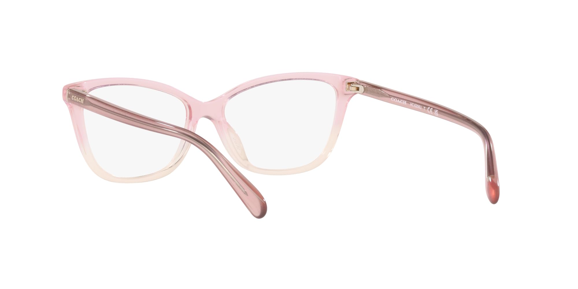 Coach HC6206U Universal Fit Prescription Eyewear Frames, Transparent Pink Gradient/Demo Lens, 52 mm